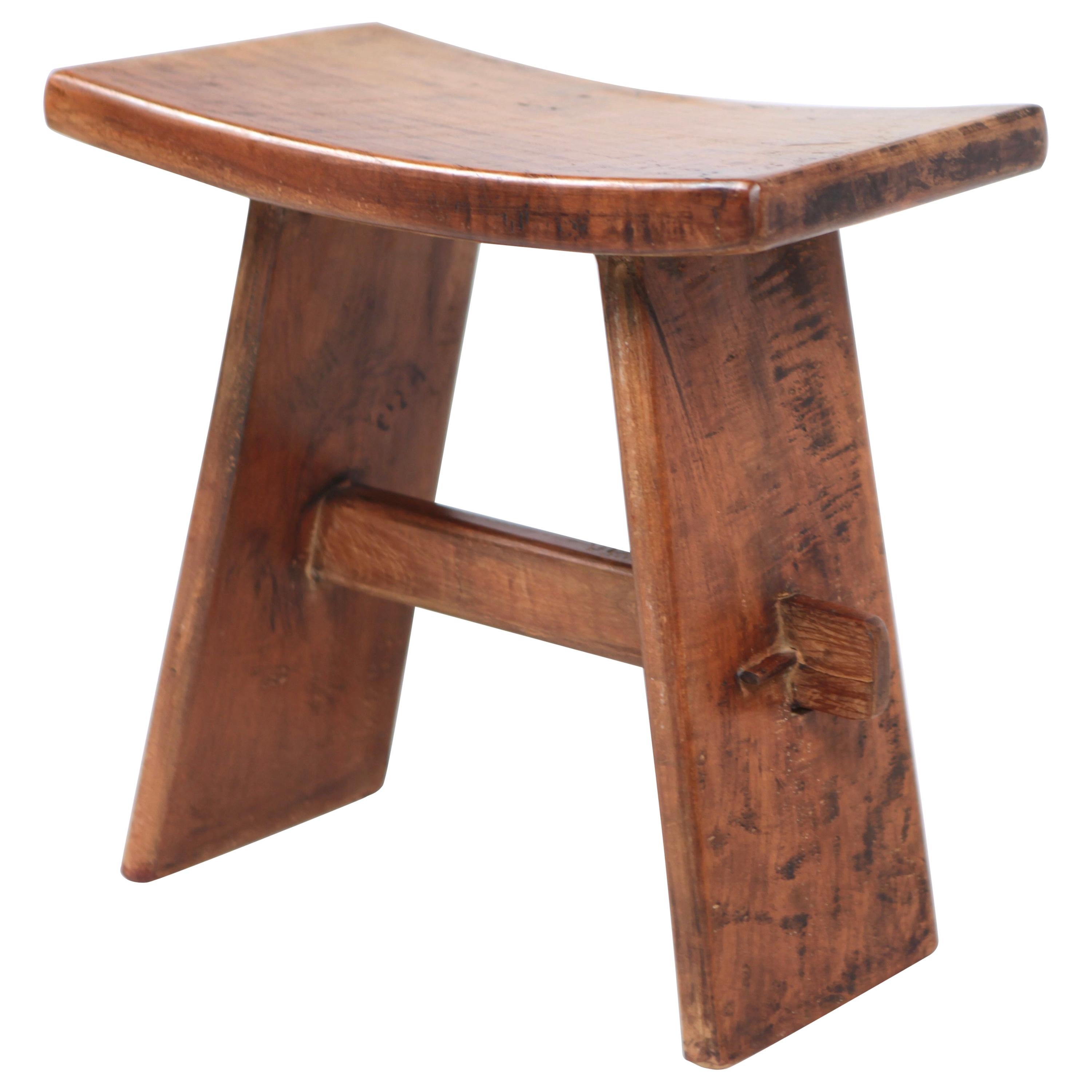 Solid Wood Tabouret from the French Savoy Alps, 1960s at 1stDibs