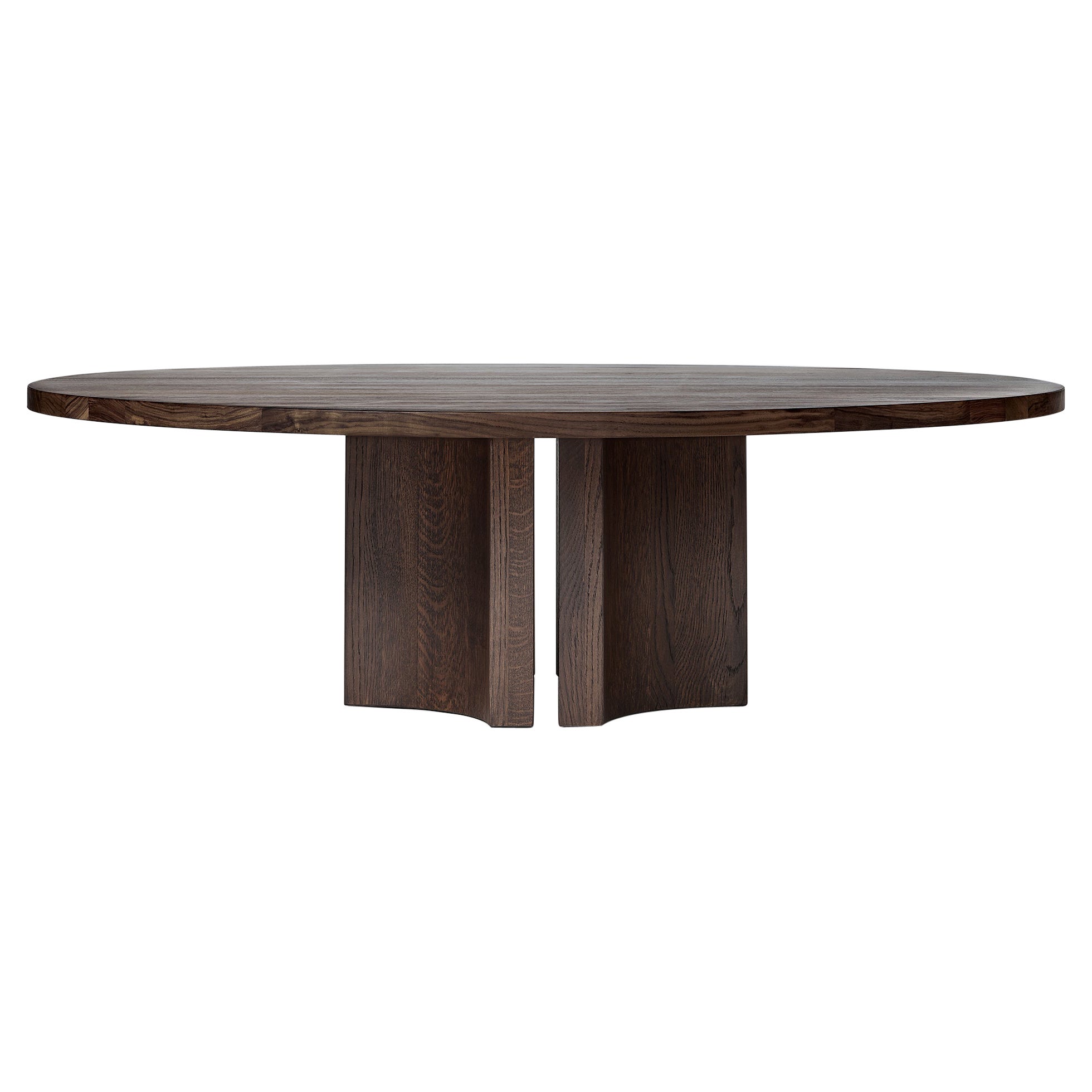 Large Round Coffee Table in Solid Dark Brown European Oak - Aperta by ...
