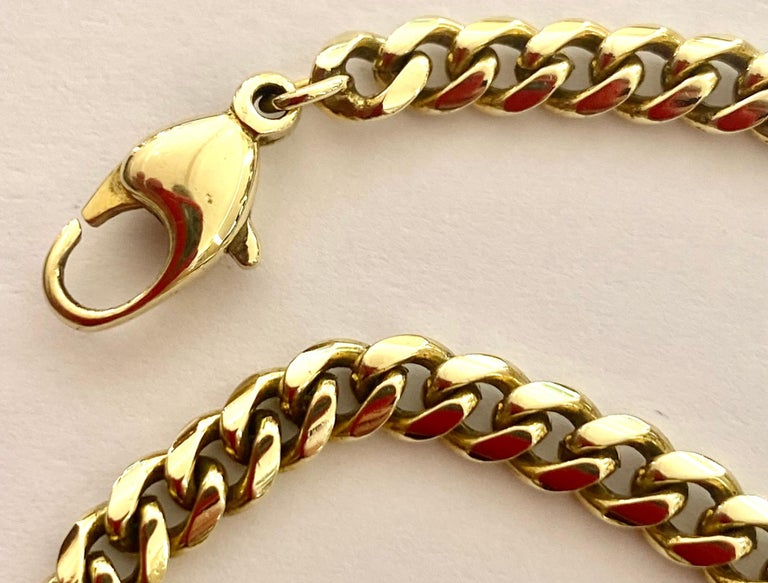 Solid Yellow Gold Curb Link Necklace For Sale at 1stDibs
