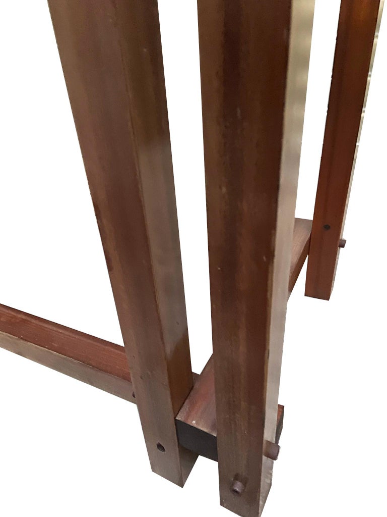 Enzo Mari Style Sculptural Solid Wood and Glass Desk, Italy, 1970s For ...