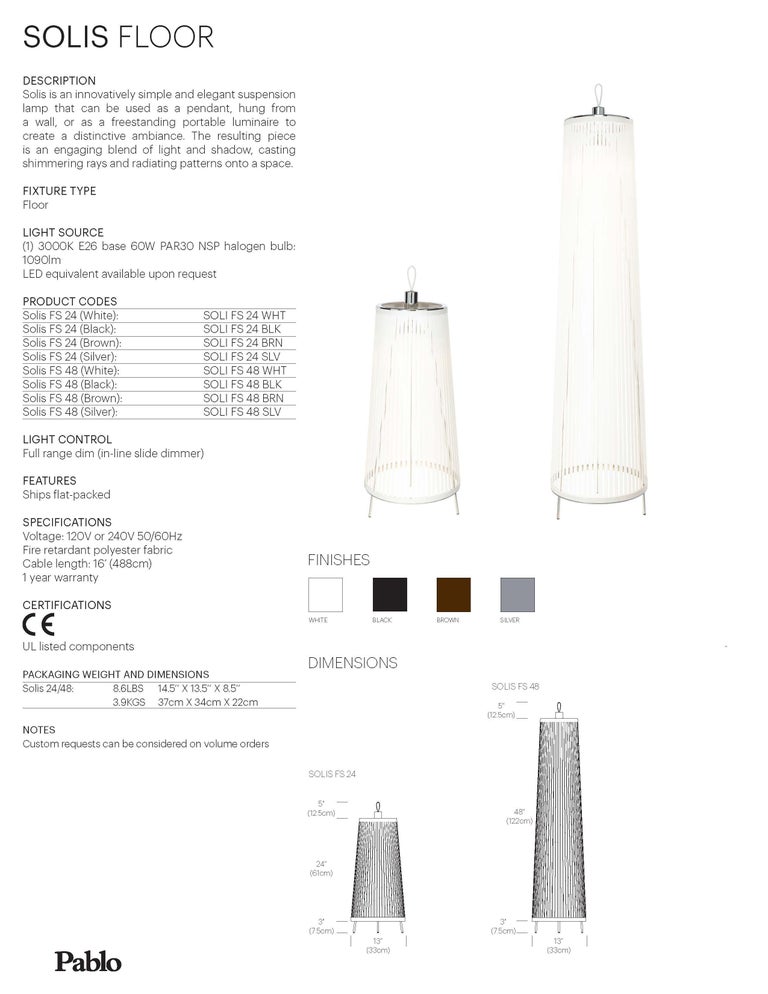 Solis 48 Freestanding Lamp in White by Pablo Designs For Sale at 1stDibs