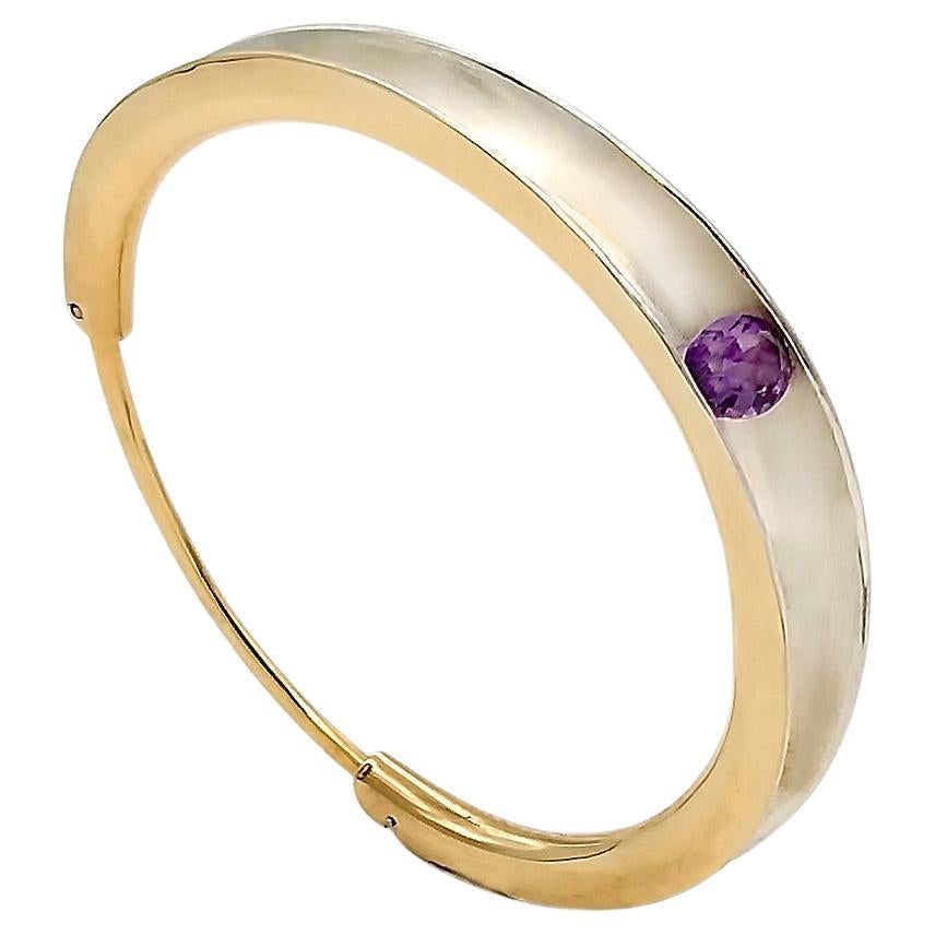 Triple Leaf Silver Bracelet, Gerhard Herbst Studio Bangle, Midcentury ...