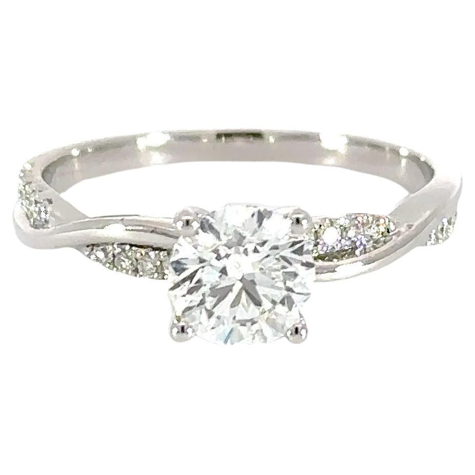 Solitaire Diamond Engagement Ring, 1.28CT, 14K Solid Gold For Sale at ...