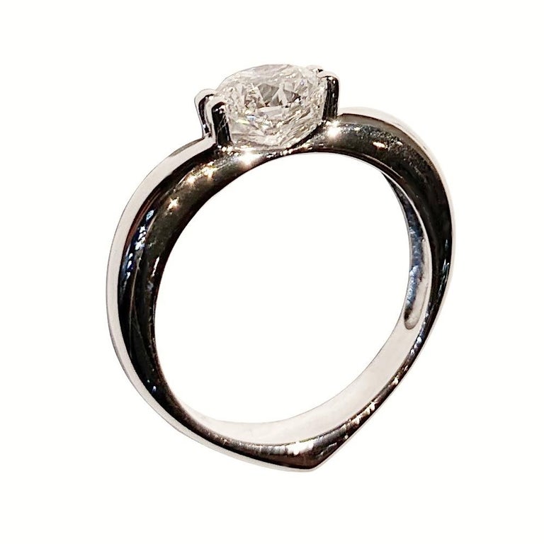 Customizable Solitaire Diamond Heart Shaped Engagement Ring in 18K ...