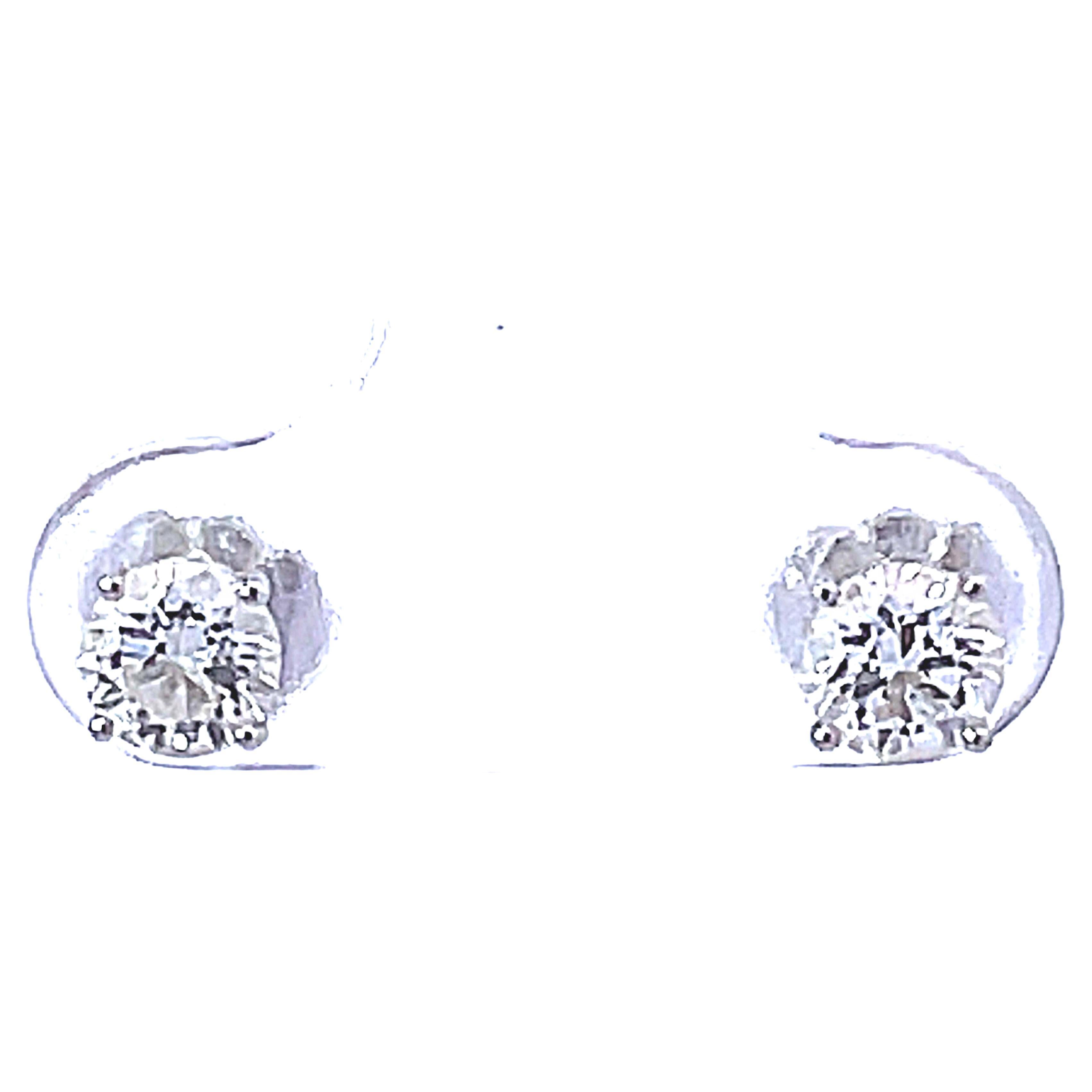 2.80 Carats Total Early Modern Brilliant Solitaire Diamond Stud ...