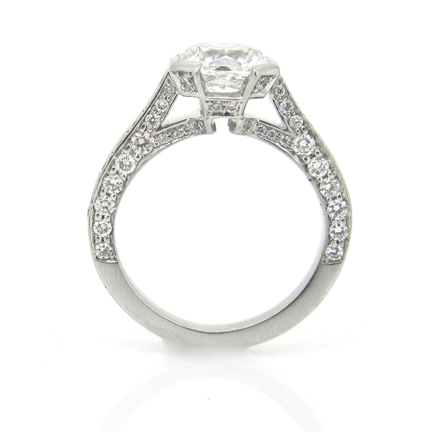 Boodles Solitaire Flanders Cut Diamond Platinum Engagement Band Ring ...
