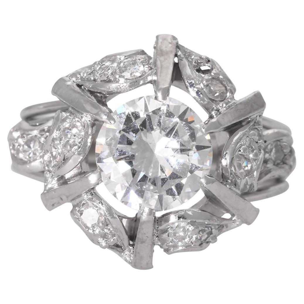 Ring with Emerald Cut Diamond 1.02 Cts. WHITE H/VSI For Sale at 1stDibs