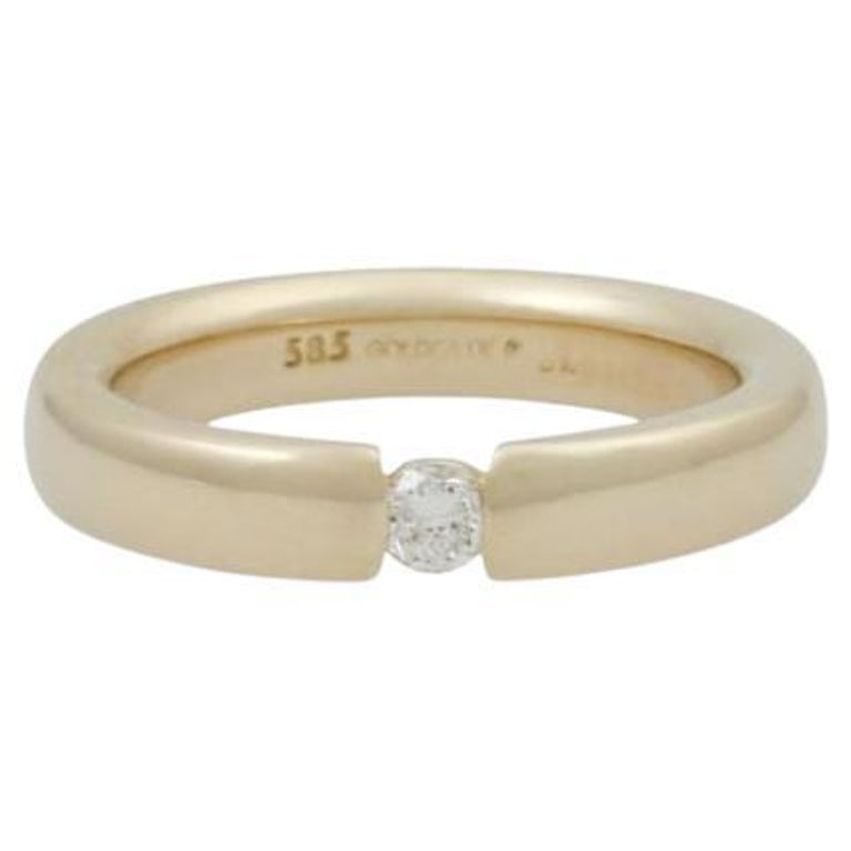 Solitaire Ring with Brilliant Approx. 0.1 Ct For Sale at 1stDibs