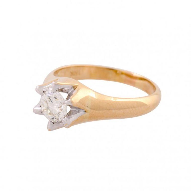Solitaire Ring with Brilliant Approx. 0.5 Ct For Sale at 1stDibs