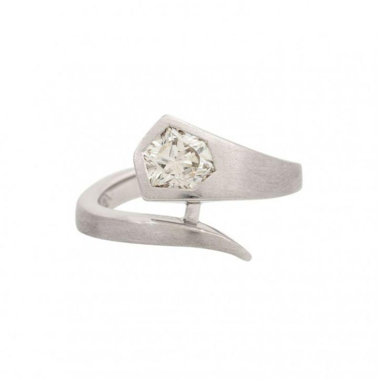 Solitaire Ring with Fancy-Cut Diamond 'Fire-Rose', Approx. 0.8 Ct For ...