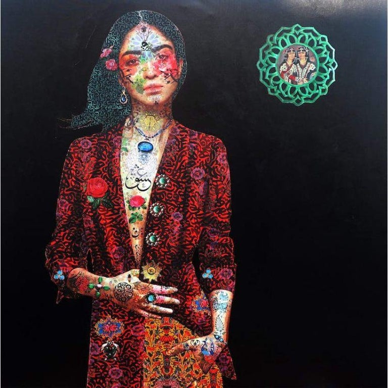 Solmaz Tohidloo - Icry among the roses, Mixed Media on Canvas Painting ...