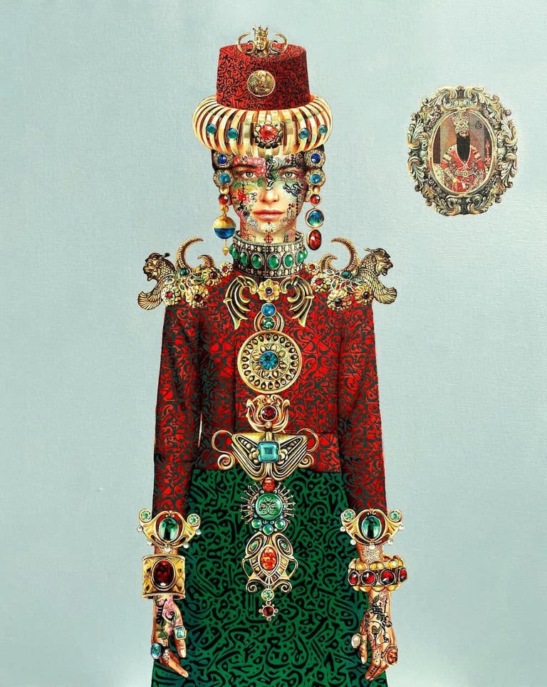 Solmaz Tohidloo - Inana is the goddess of love, Mixed Media on Canvas ...