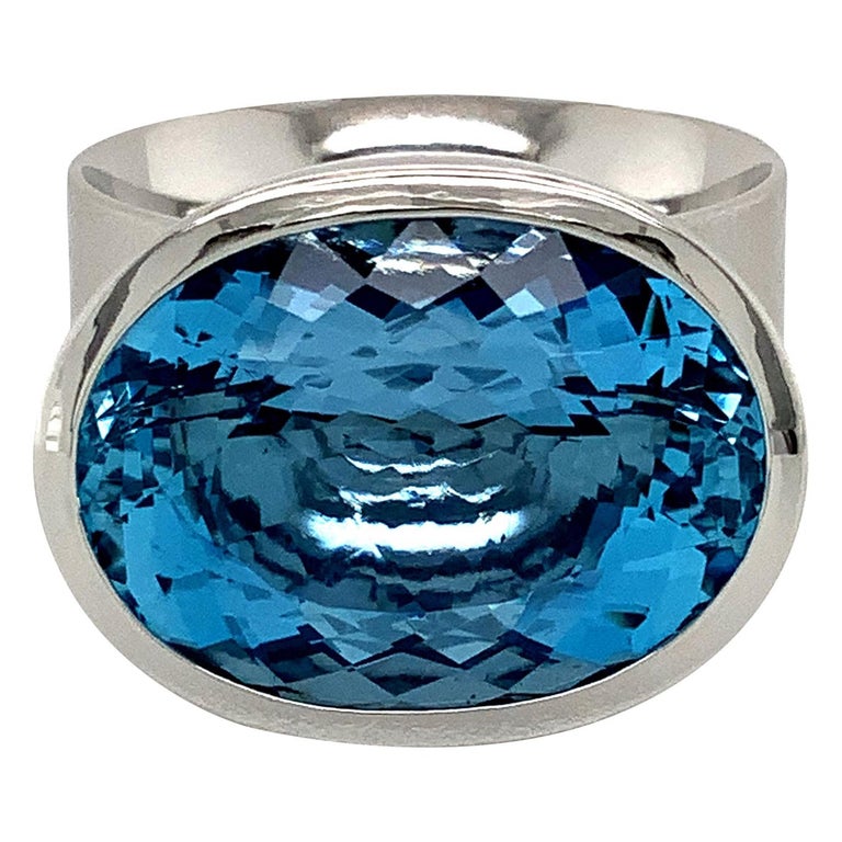 Georg Spreng - Solo Ring Platinum 950 Blue Aquamarine Santa Maria ...