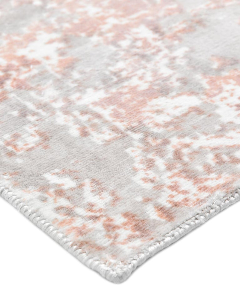 Solo Rugs Abstract Hand Loomed Pink Area Rug For Sale at 1stDibs