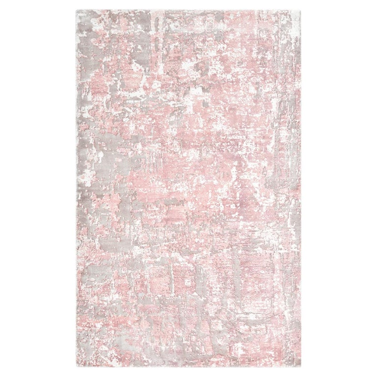 Solo Rugs Abstract Hand Loomed Pink Area Rug For Sale at 1stDibs