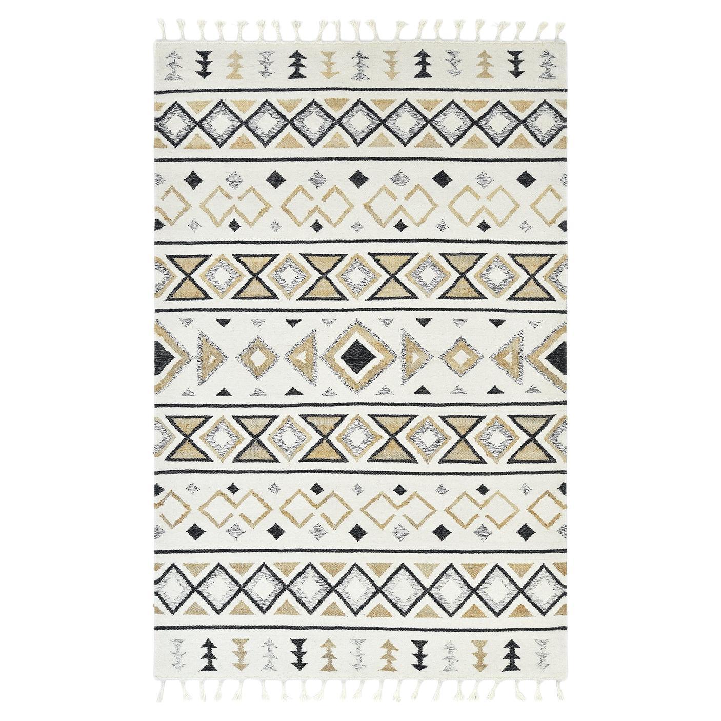 Solo Rugs Flatweave Geometric Hand Woven Ivory Area Rug For Sale at 1stDibs