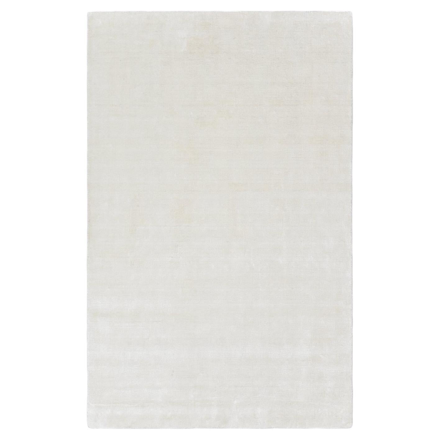 Solo Rugs Lodhi Contemporary Solid Handmade Area Rug Ivory at 1stDibs