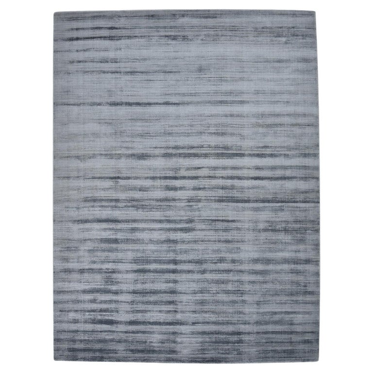 Solo Rugs Milo Contemporary Solid Handmade Area Rug Gray For Sale at ...