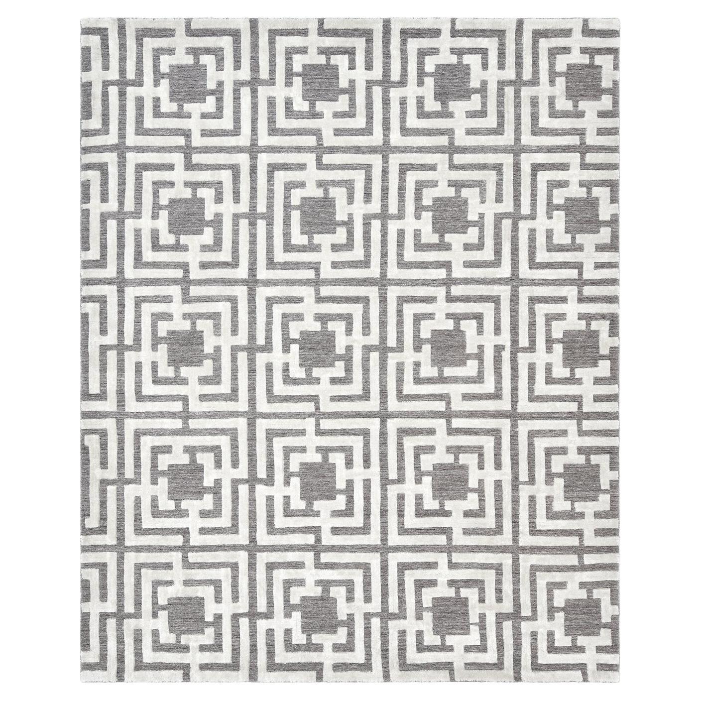 Solo Rugs Modern Handloom Gray Area Rug For Sale at 1stDibs