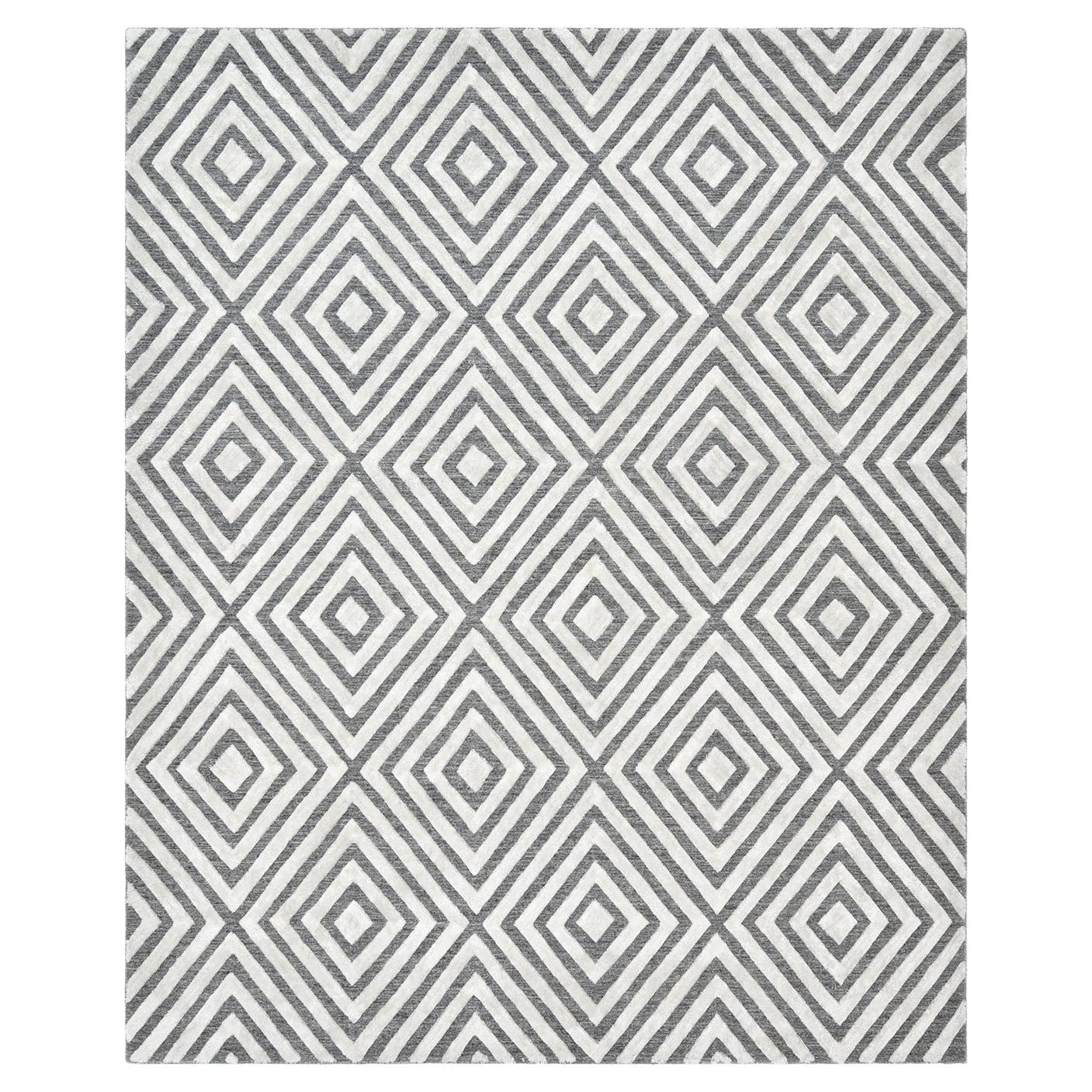 Solo Rugs Modern Handloom Gray Area Rug For Sale at 1stDibs