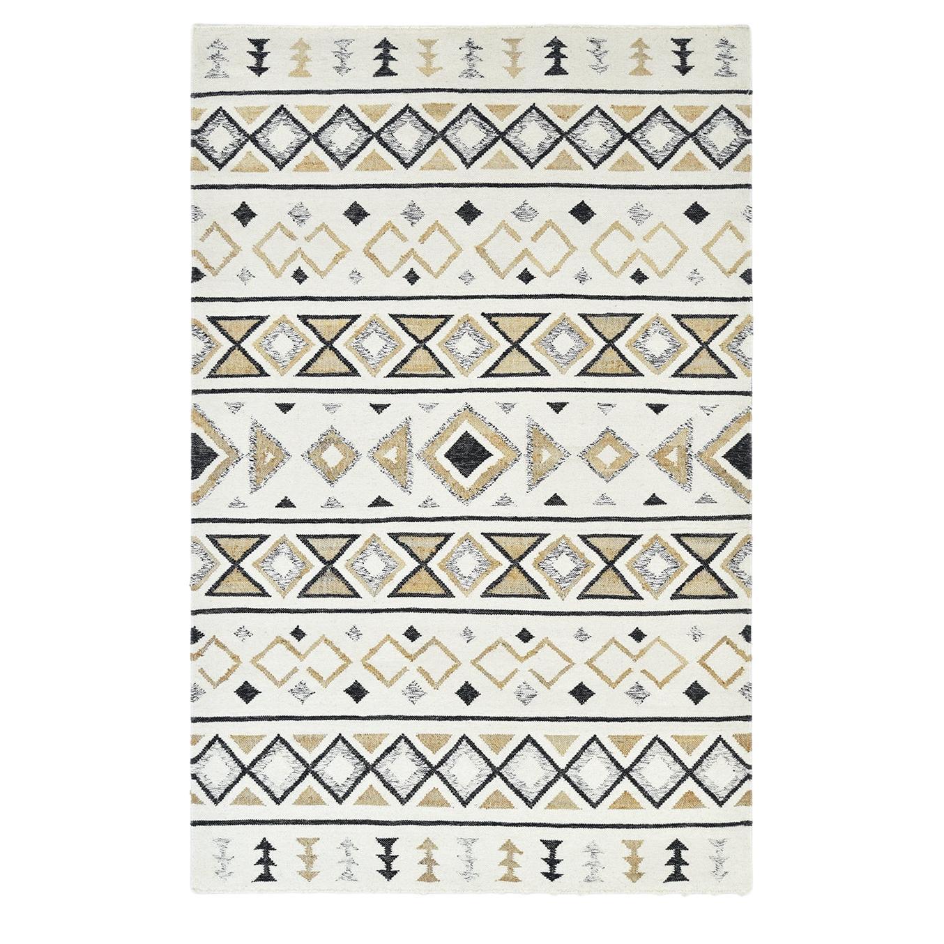 Kandahar 100% Wool Geometric Area Rug Urn Vase Bakharti, India For Sale ...