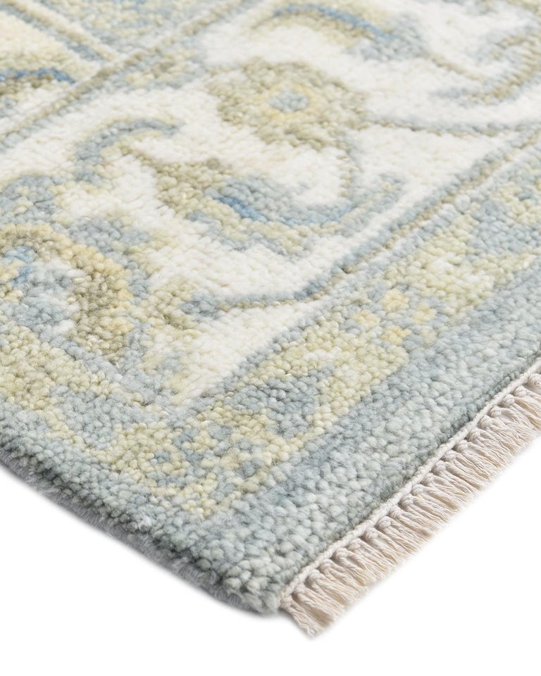 Solo Rugs Samir Traditional Floral Handmade Area Rug Blue For Sale at ...