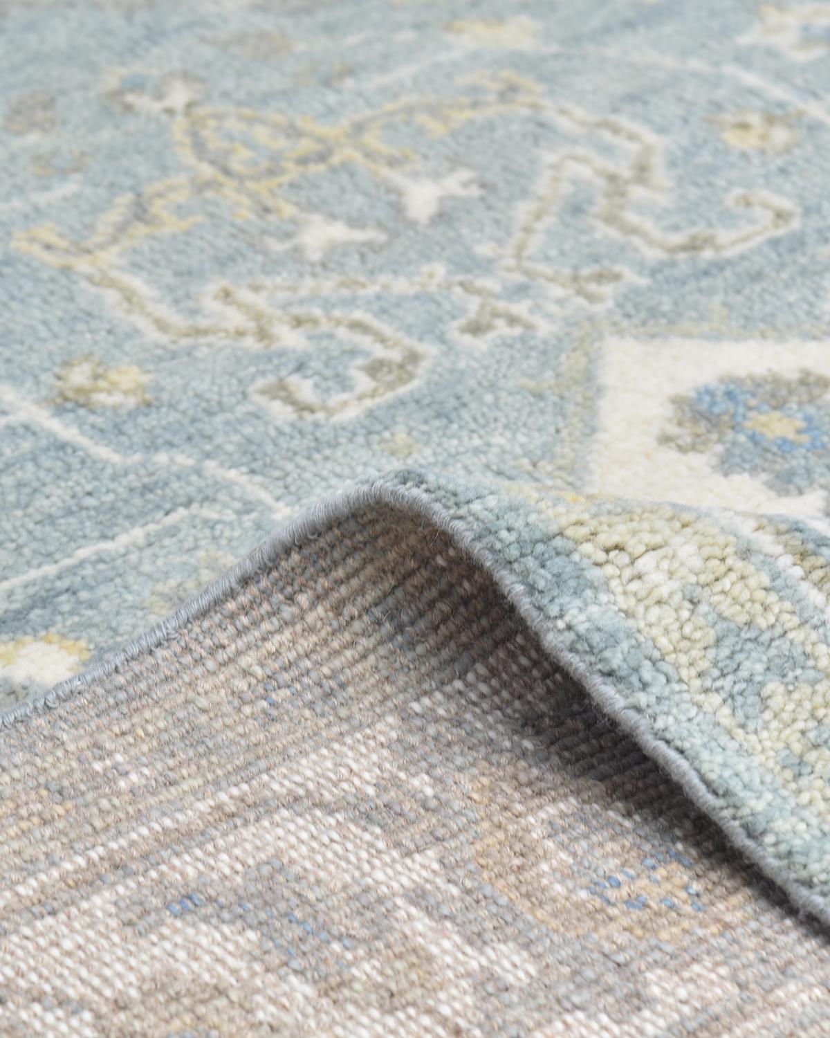 Solo Rugs Samir Traditional Floral Handmade Area Rug Blue For Sale at ...