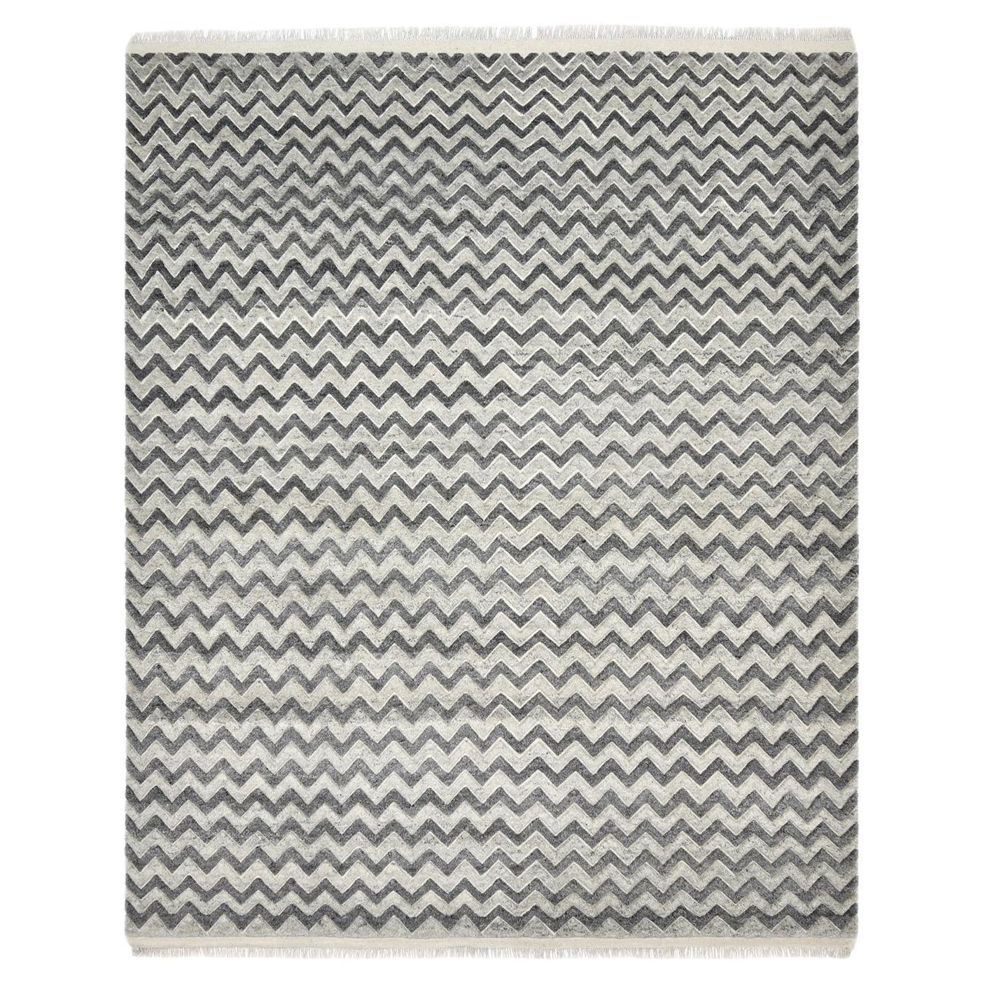 Modern Chevron Gray Wool And Natural Fiber Rug For Sale at 1stDibs