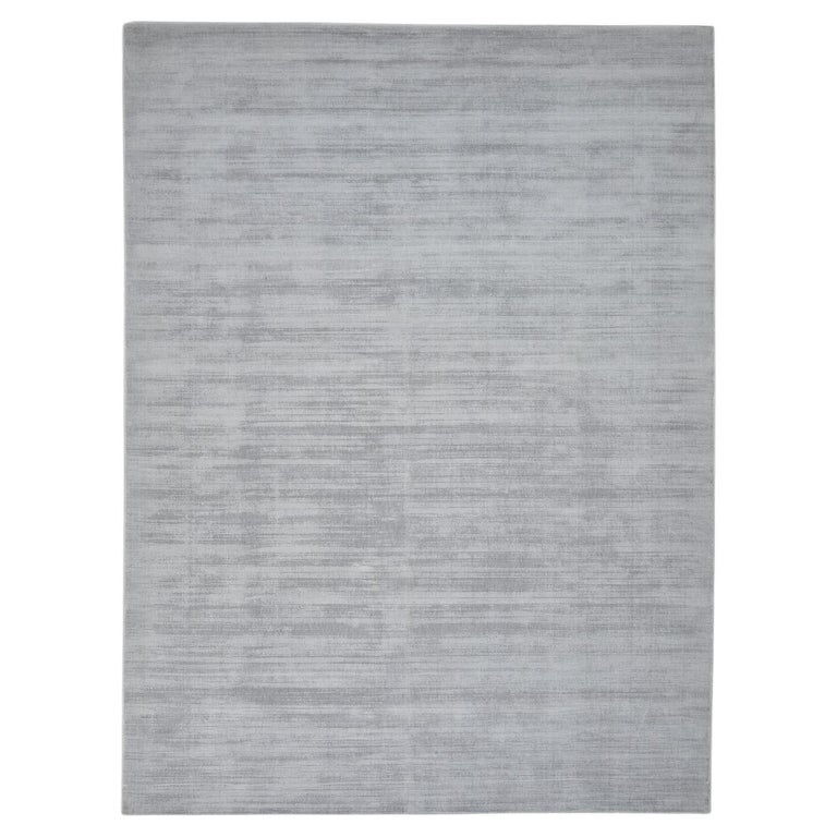 Solo Rugs Solid Modern Hand Loomed Gray Area Rug For Sale at 1stDibs