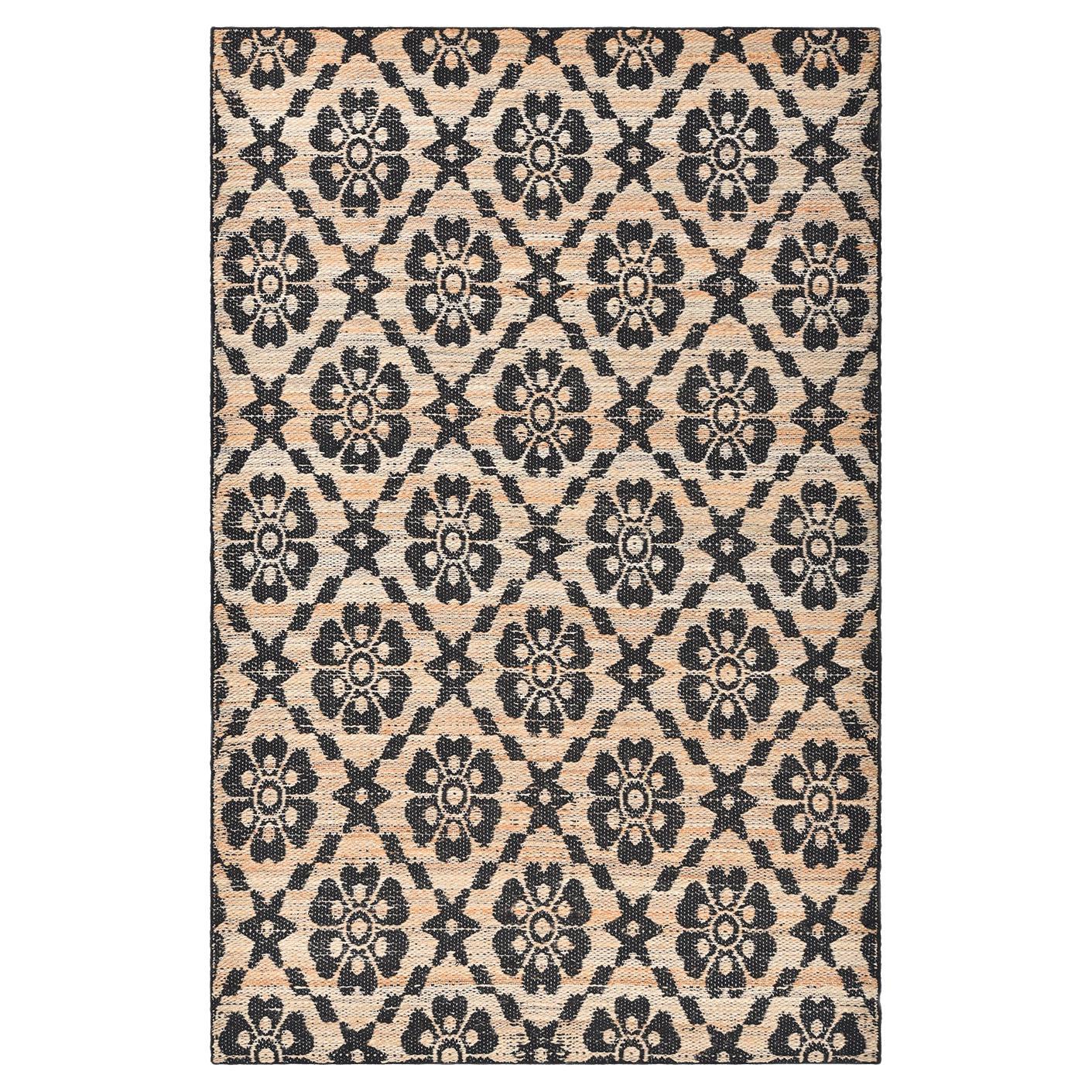 Modern Natural Texture Hand Woven Jute and Cotton Area Rug with Brown ...