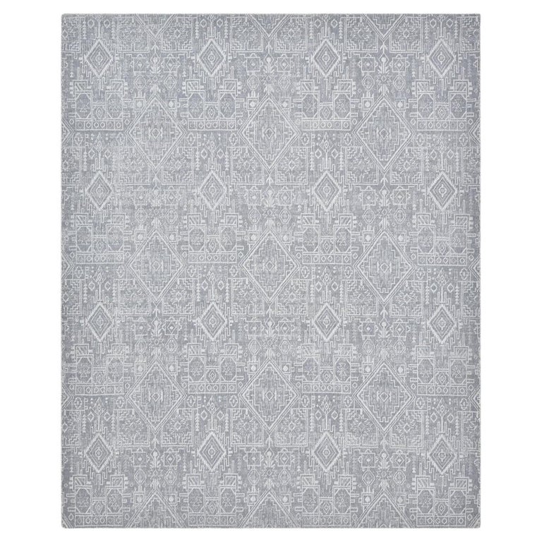 Solo Rugs Tribal Oriental Hand Loom Gray Area Rug For Sale at 1stDibs