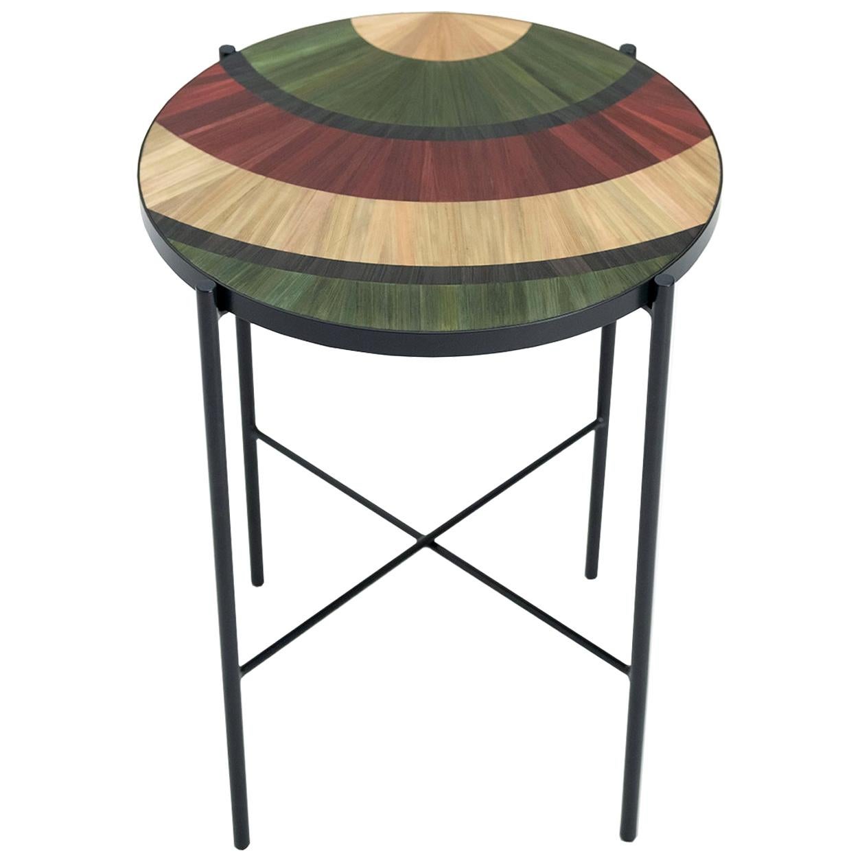 Solomia Straw Marquetry Art Deco Wood Cabinet Green Orange Black by ...