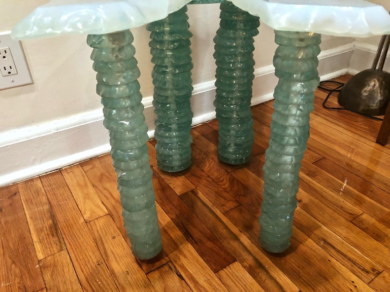 "Solomon" Chair Sculpture by Danny Lane in Stacked Glass, 1988 at 1stDibs