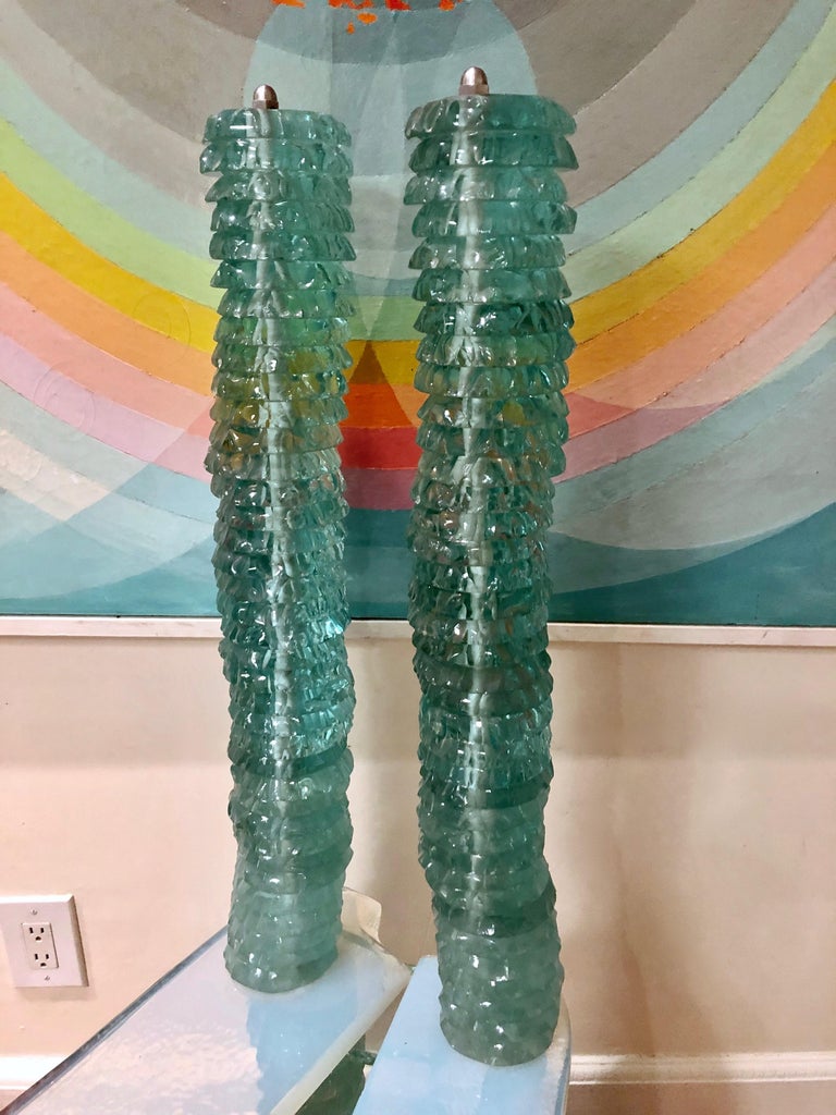 "Solomon" Chair Sculpture by Danny Lane in Stacked Glass, 1988 at 1stDibs