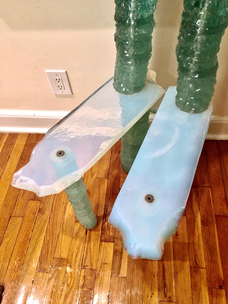 "Solomon" Chair Sculpture by Danny Lane in Stacked Glass, 1988 at 1stDibs