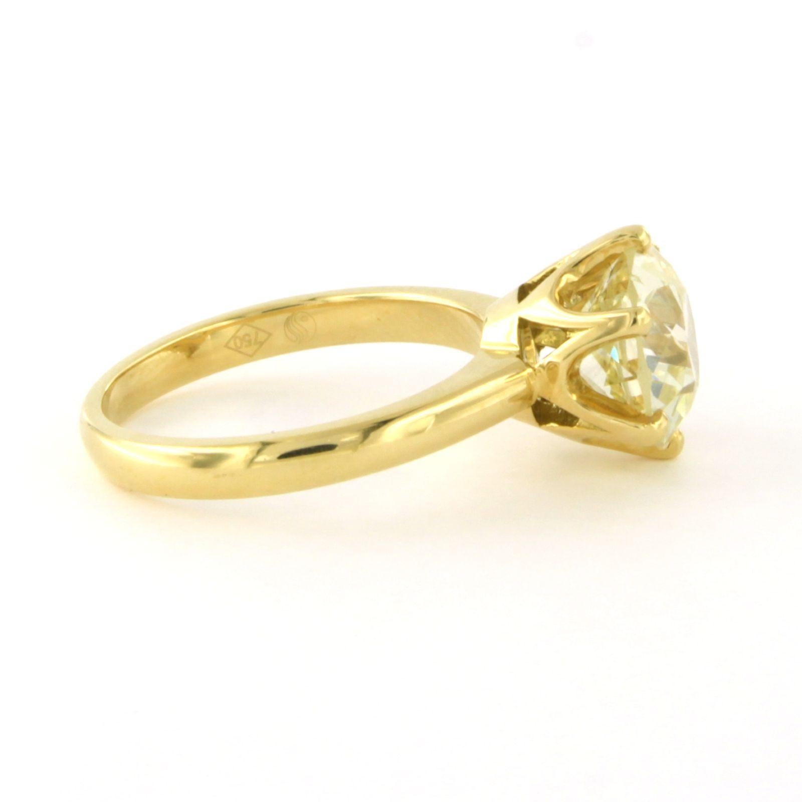 Soltaire ring with old mine cut diamond up to 3.40ct M/N SI1 18k gold ...