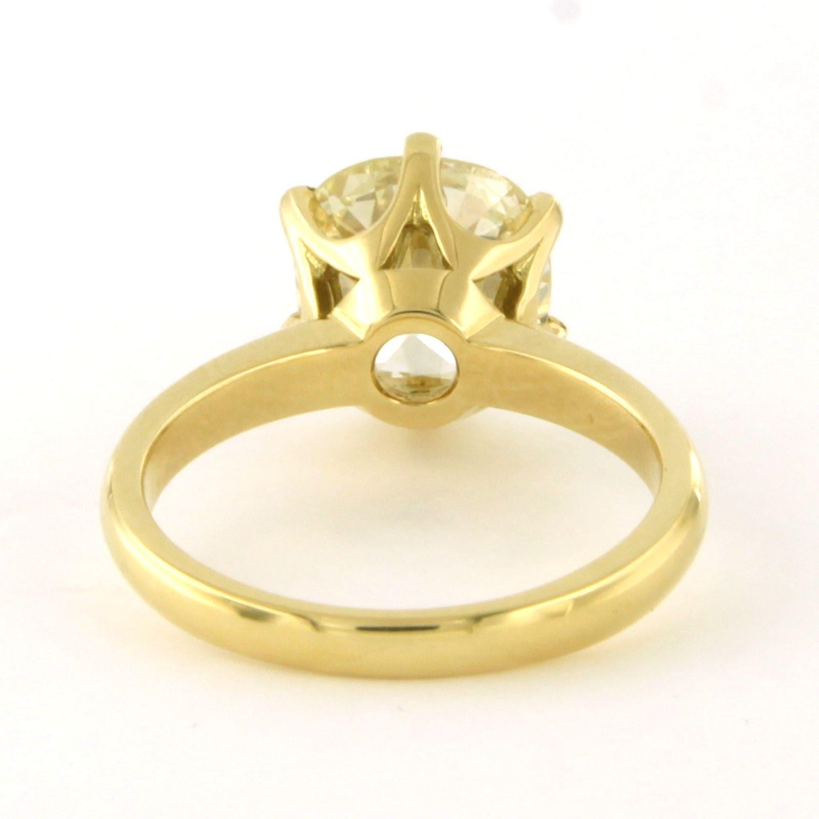 Soltaire ring with old mine cut diamond up to 3.40ct M/N SI1 18k gold ...