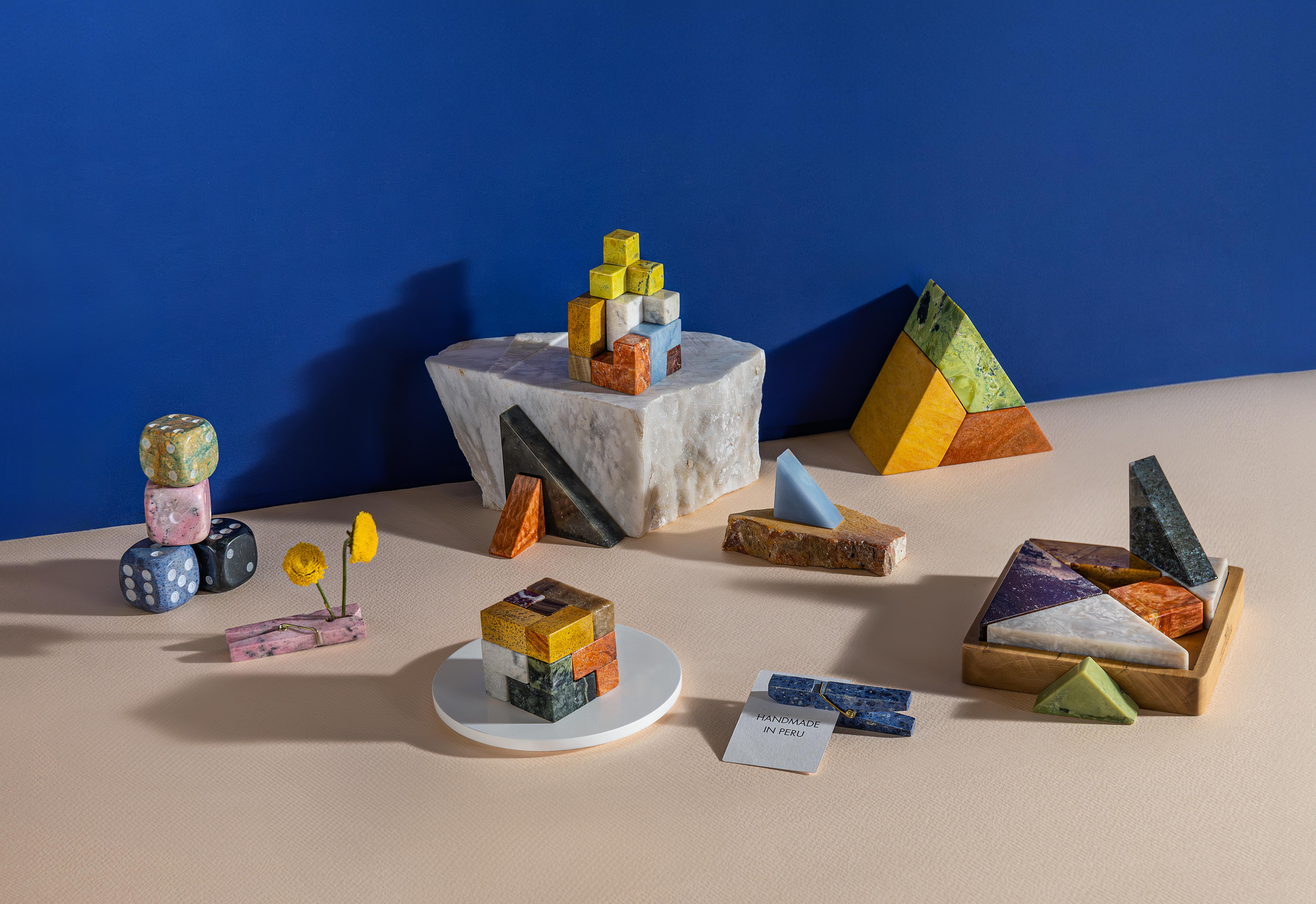 Colorful Soma Cube 3D Gemstone Puzzle For Sale at 1stDibs