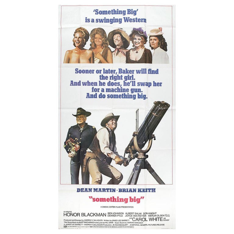 "Something Big" 1971 U.S. Three Sheet Film Poster For Sale at 1stDibs