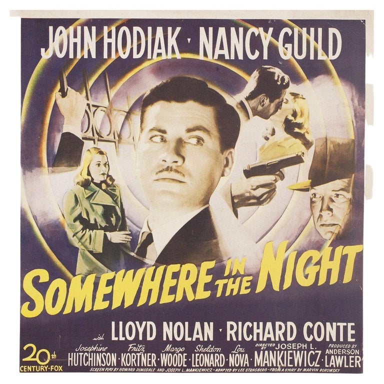 Somewhere in the Night 1946 U.S. Window Card Film Poster For Sale at ...