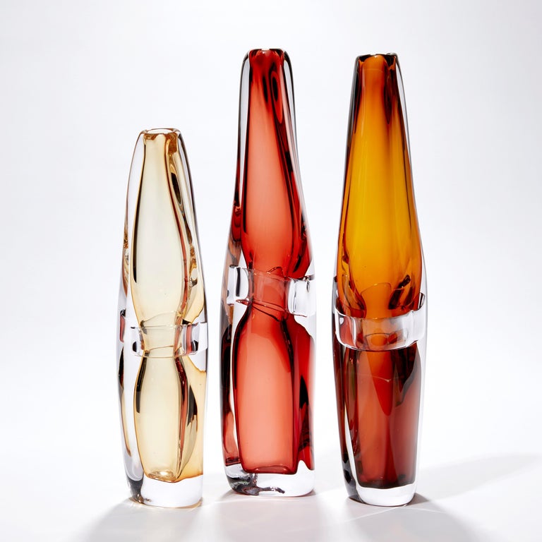 Sommarial in Brilliant Gold, Unique Rich Amber Glass Vase by Vic ...