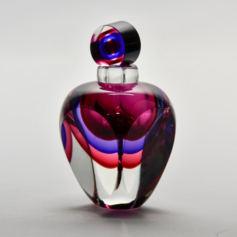 Sommerso Style Murano Glass Perfume Bottle For Sale at 1stDibs