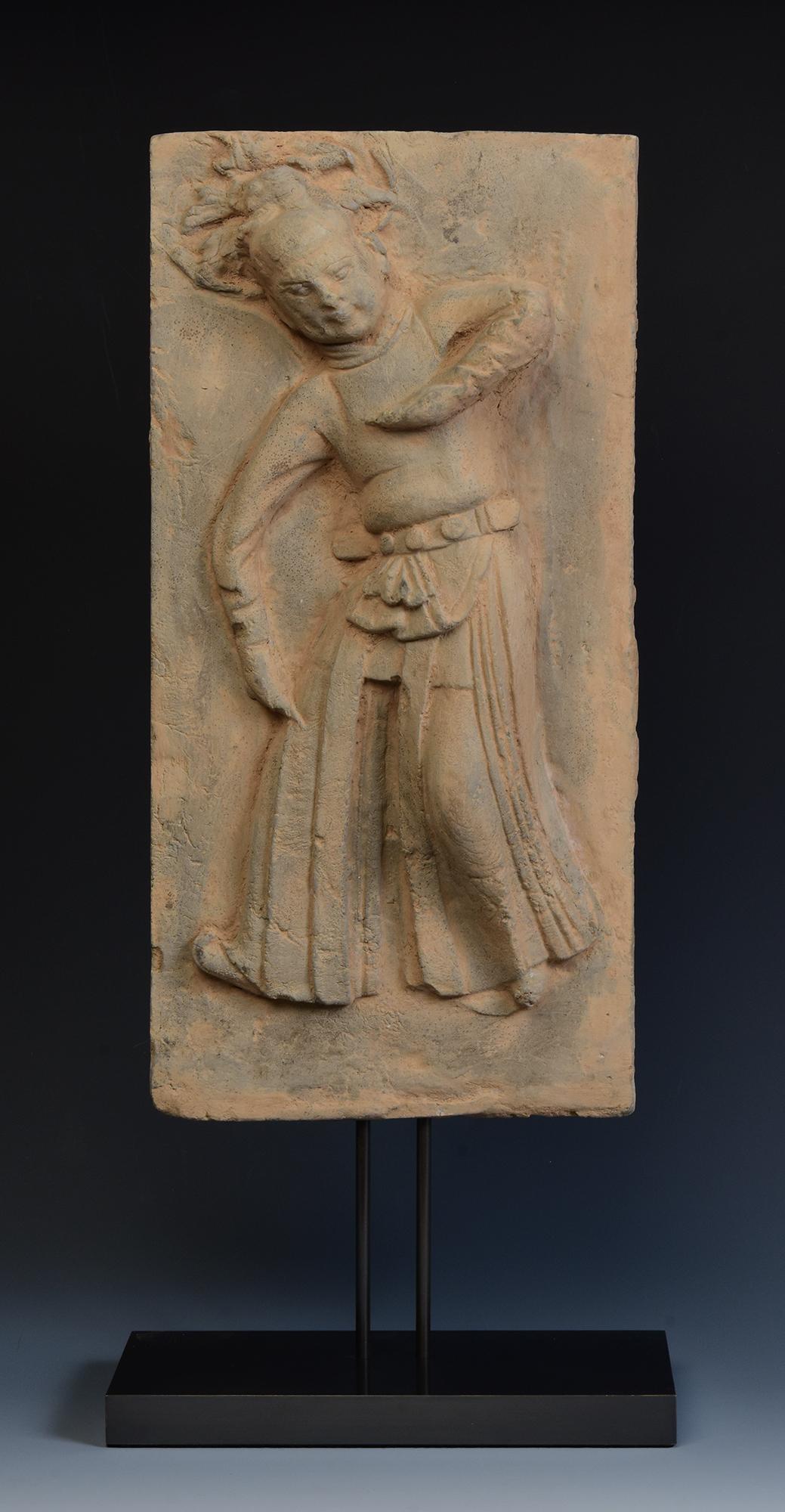 Song Dynasty, Antique Chinese Pottery Entertainer Dancer Panel For Sale ...