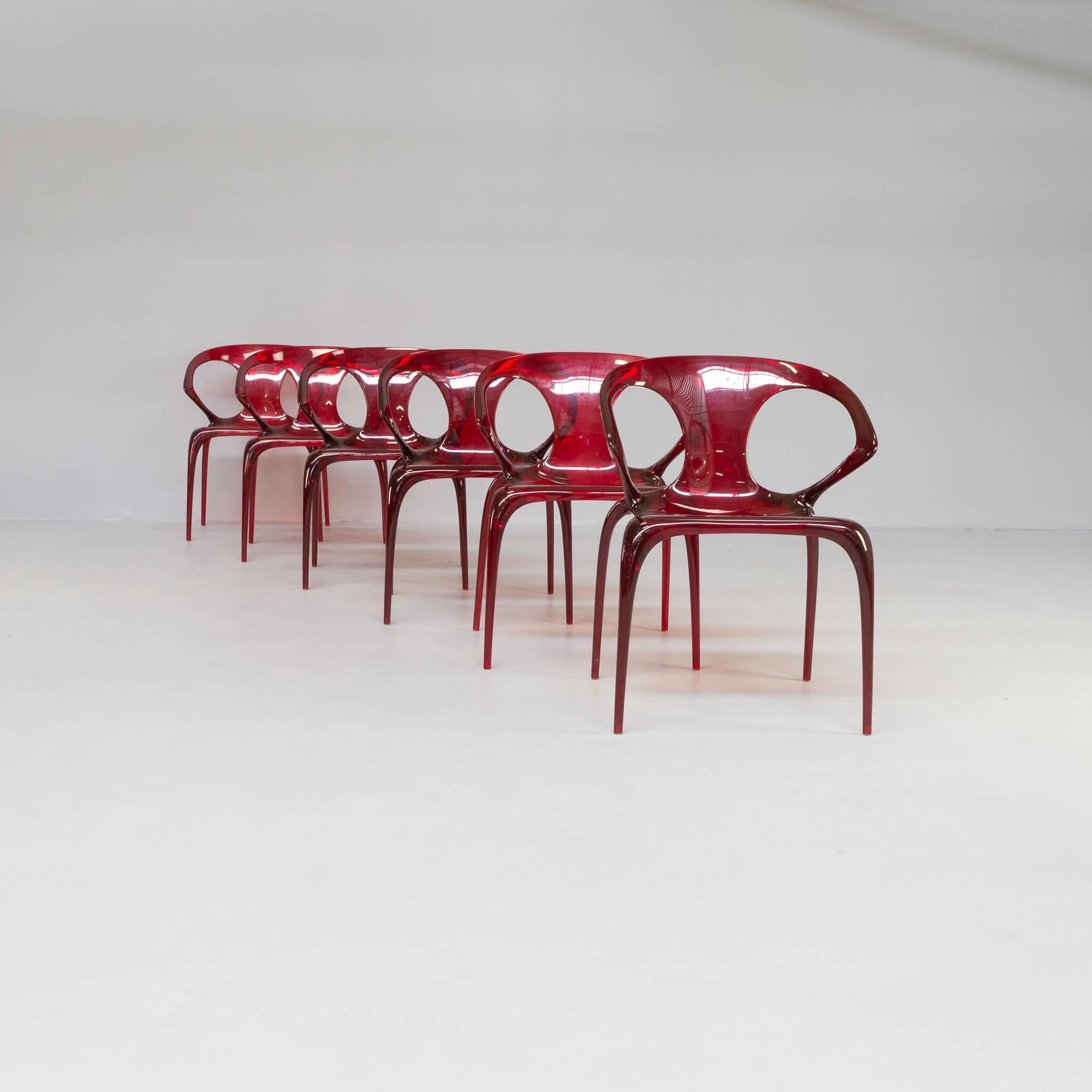 Song Wen Zhong ‘Ava Lucite’ Red Dining Chairs for Roche Bobois Set/6 ...