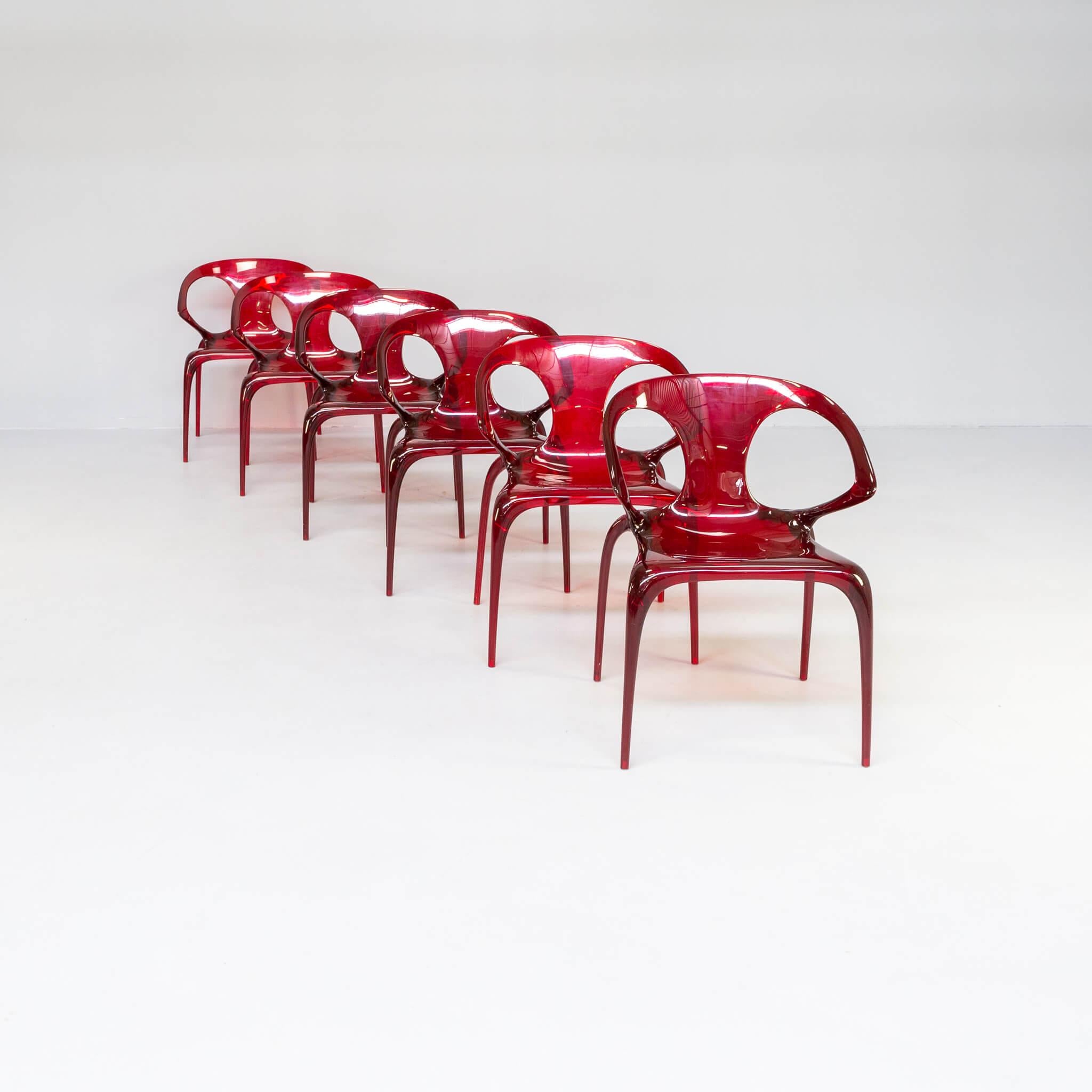 Song Wen Zhong ‘Ava Lucite’ Red Dining Chairs for Roche Bobois Set/6 ...