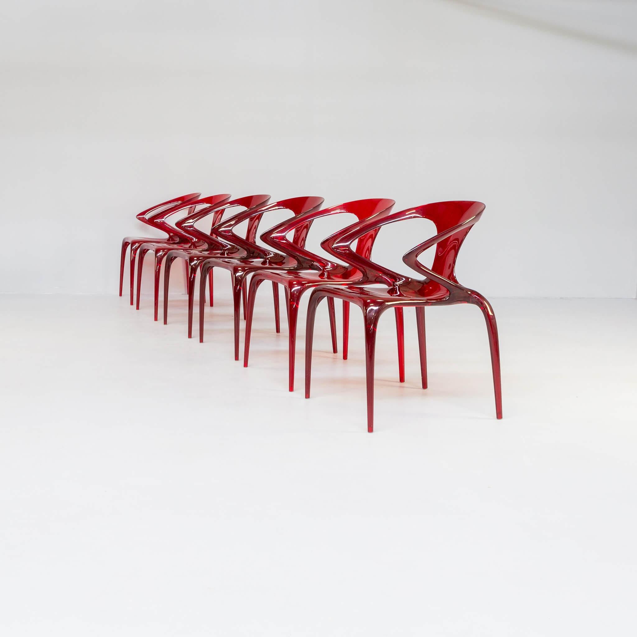 Song Wen Zhong ‘Ava Lucite’ Red Dining Chairs for Roche Bobois Set/6 ...