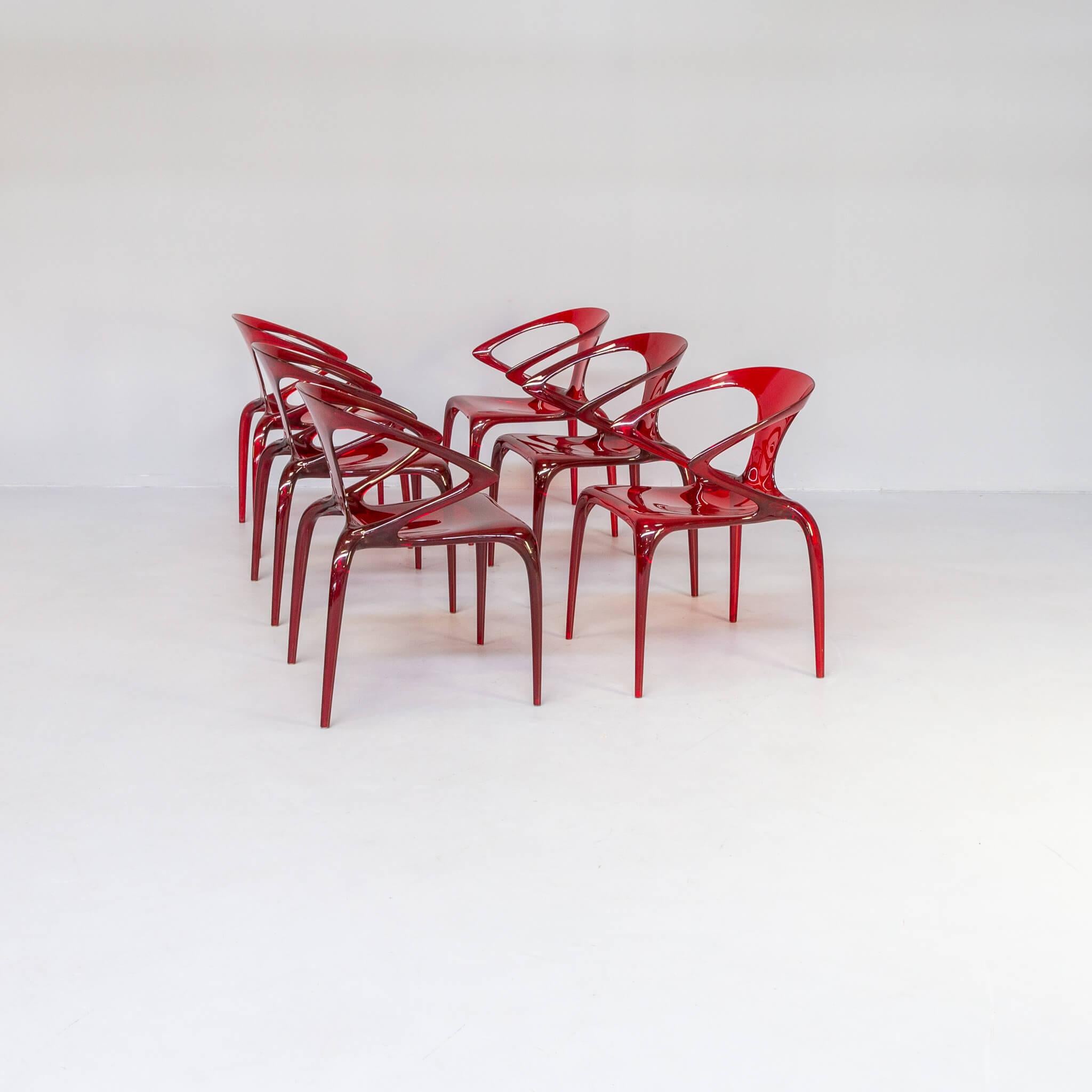 Song Wen Zhong ‘Ava Lucite’ Red Dining Chairs for Roche Bobois Set/6 ...