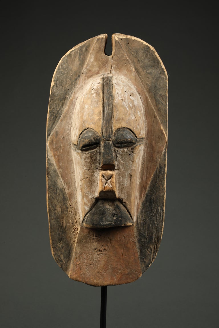 Songye Luba Kifwebe Wood Mask Shield with White, Red and Black, Africa ...