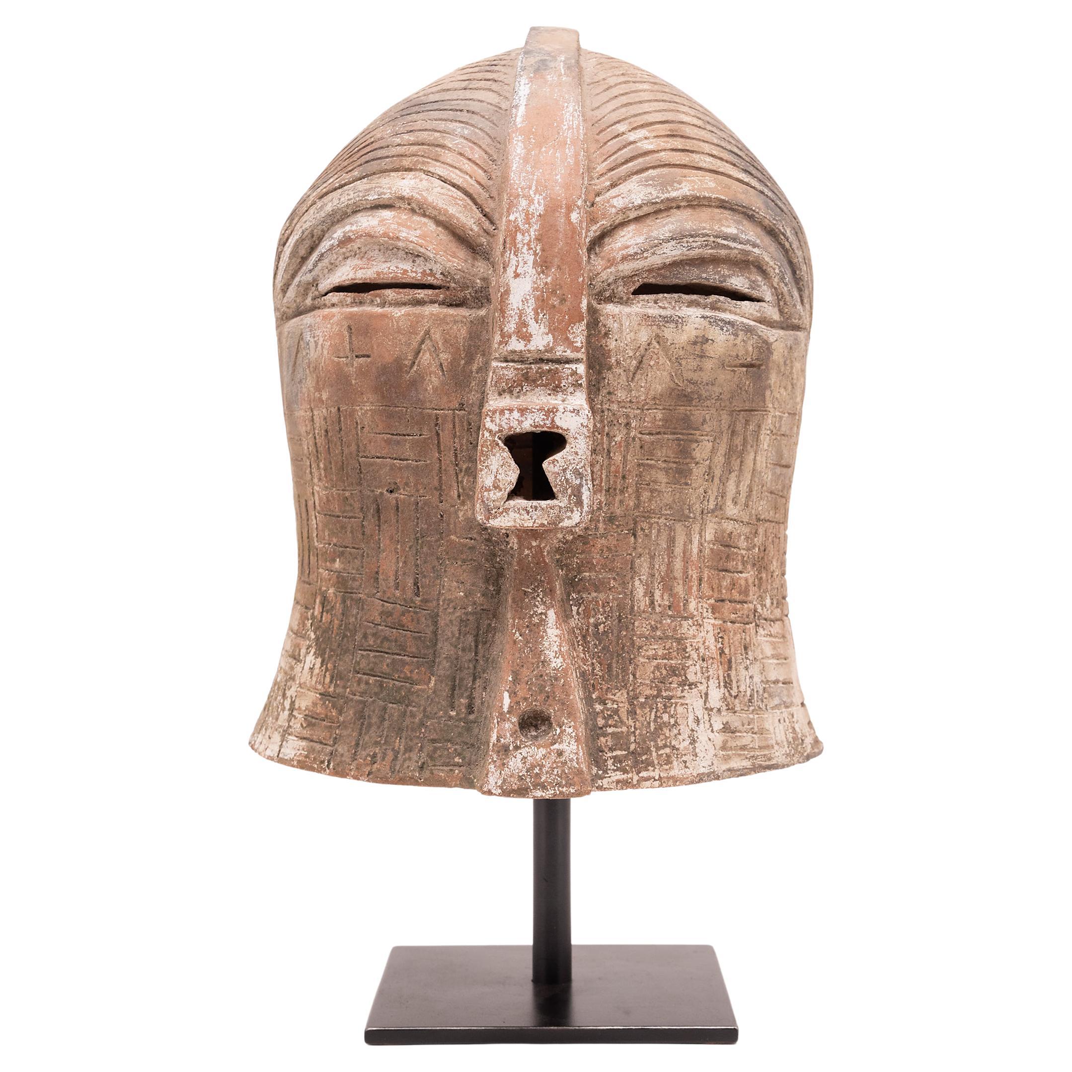 Ancient Greek Bronze Helmet Mask, 350 BC at 1stDibs