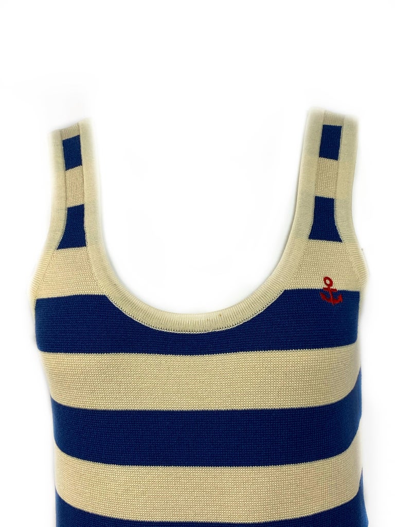 Sonia by Sonia Rykiel Sailor Ivory and Blue Tank Mini Dress Size M For ...